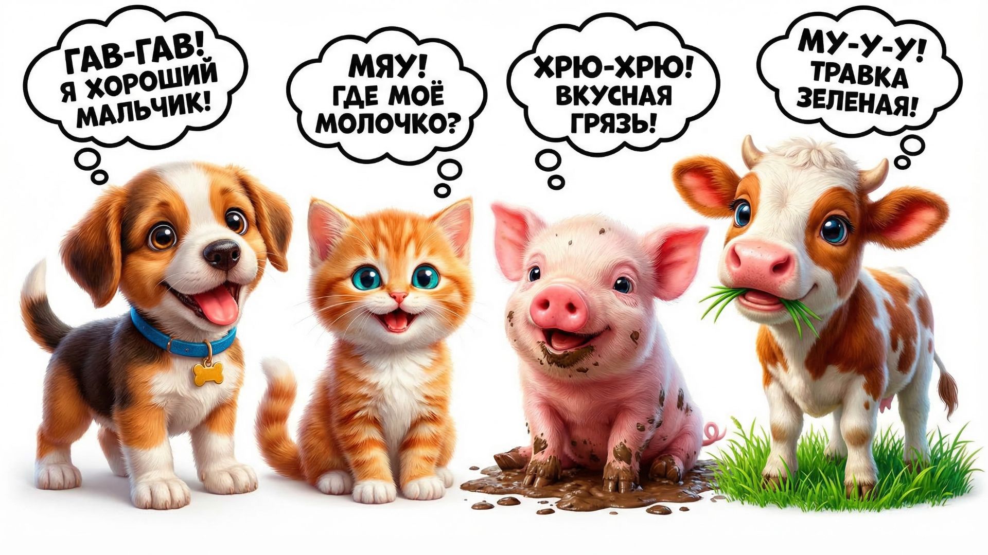 КАК ГОВОРЯТ ЖИВОТНЫЕ - МУЛЬТИКИ ПРО ЖИВОТНЫХ - ЗВУКИ И ГОЛОСА ЖИВОТНЫХ - МУЛЬТИКИ ДЕТЯМ