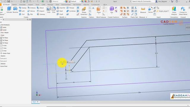 #160 Autodesk Inventor 2020. Создание модели ручки запорного механизма