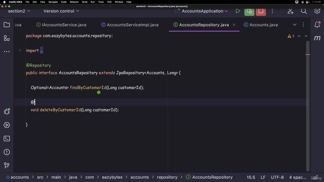 18. DELETE API inside accounts microservice