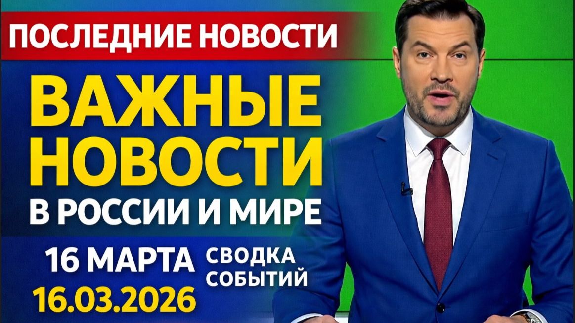 ПОСЛЕДНИЕ ВАЖНЫЕ НОВОСТИ 16 МАРТА СВОДКА СОБЫТИЙ В РОССИИ И МИРЕ 16.03.2026!