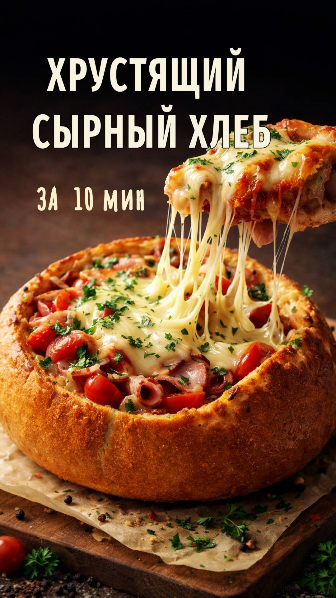 Хрустящий сырный хлеб с начинкой в духовке за 10 минут!