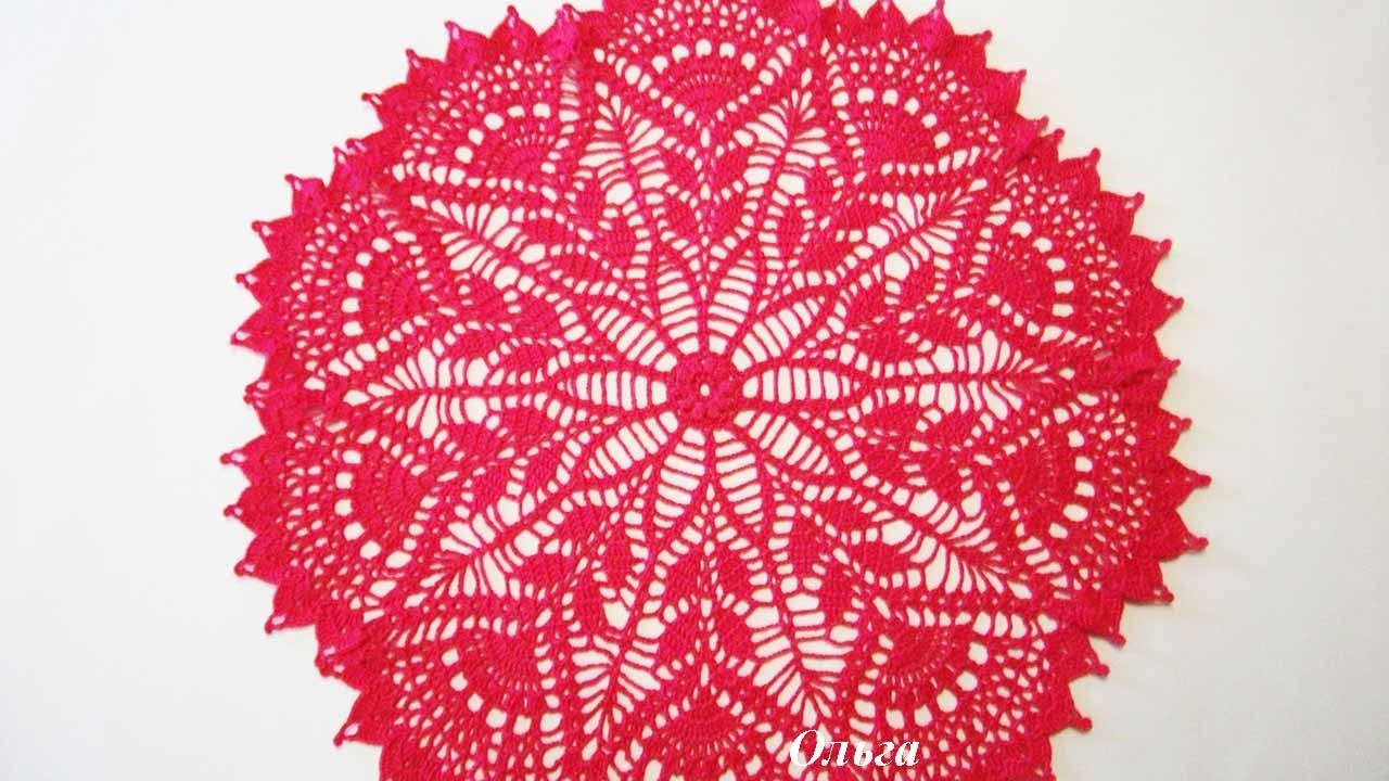 КРАСИВАЯ САЛФЕТКА КРЮЧКОМ С ЦВЕТОЧНЫМ УЗОРОМ. ЧАСТЬ 3