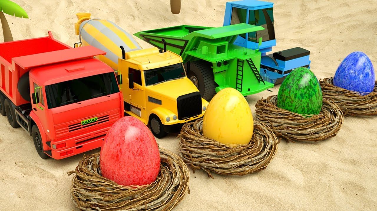 Экскаватор, трактор, пожарная машина, мусоровоз, полицейская машина - коллекции игрушечных машинок