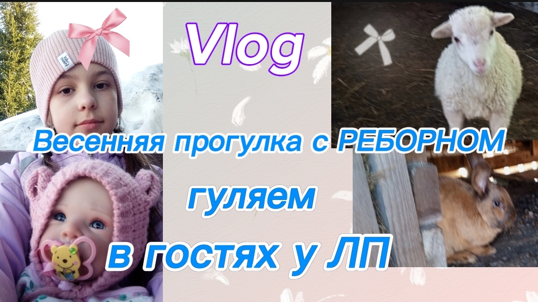 Vlog ВЕСЕННЯЯ ПРОГУЛКА С РЕБОРНОМ Евой🩷гуляем❤️в гостях у Лп😘