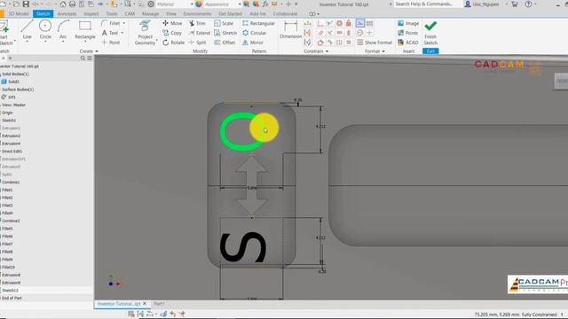#161 Autodesk Inventor 2020. Объемный текст на модели из урока #160