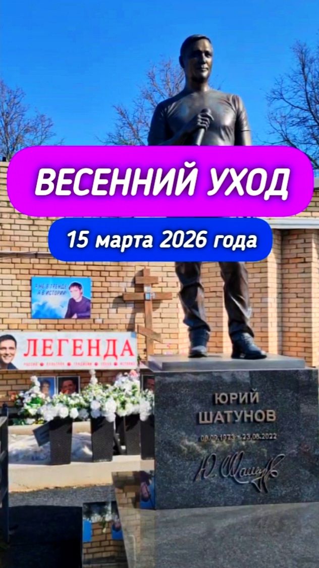 В ожидании уборки: могила Юрия Шатунова #shorts #шатунов #2026 #белыерозы #уход #ласковыймай