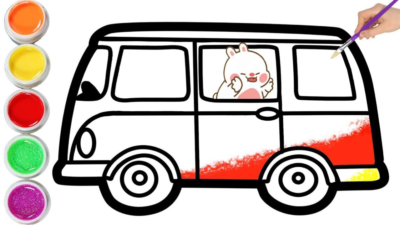 Мультик для детей-Как нарисовать АВТОБУС для детей/Рисунок АВТОБУС для детей