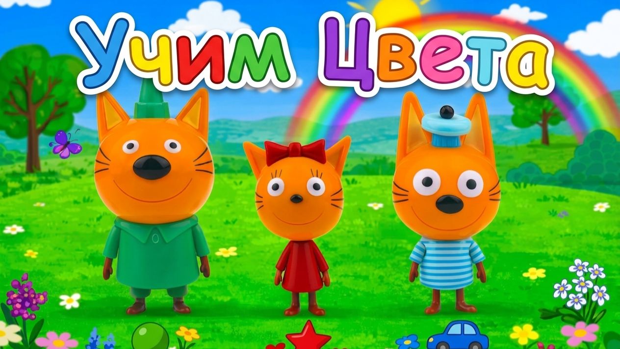 Учим Цвета с игрушечными котятами 🐱 Развивающее видео для детей и малышей | Мультфильмы для детей