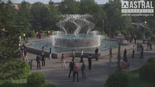 Комплекс музыкальных фонтанов с Огнем и Водным экраном 20х20 м, г. Армавир (Краснодарский край)