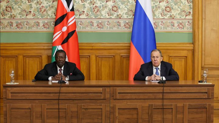 С.В.Лавров и Министр иностранных дел Кении М.Мудавади по итогам переговоров, Москва, 16 марта 2026