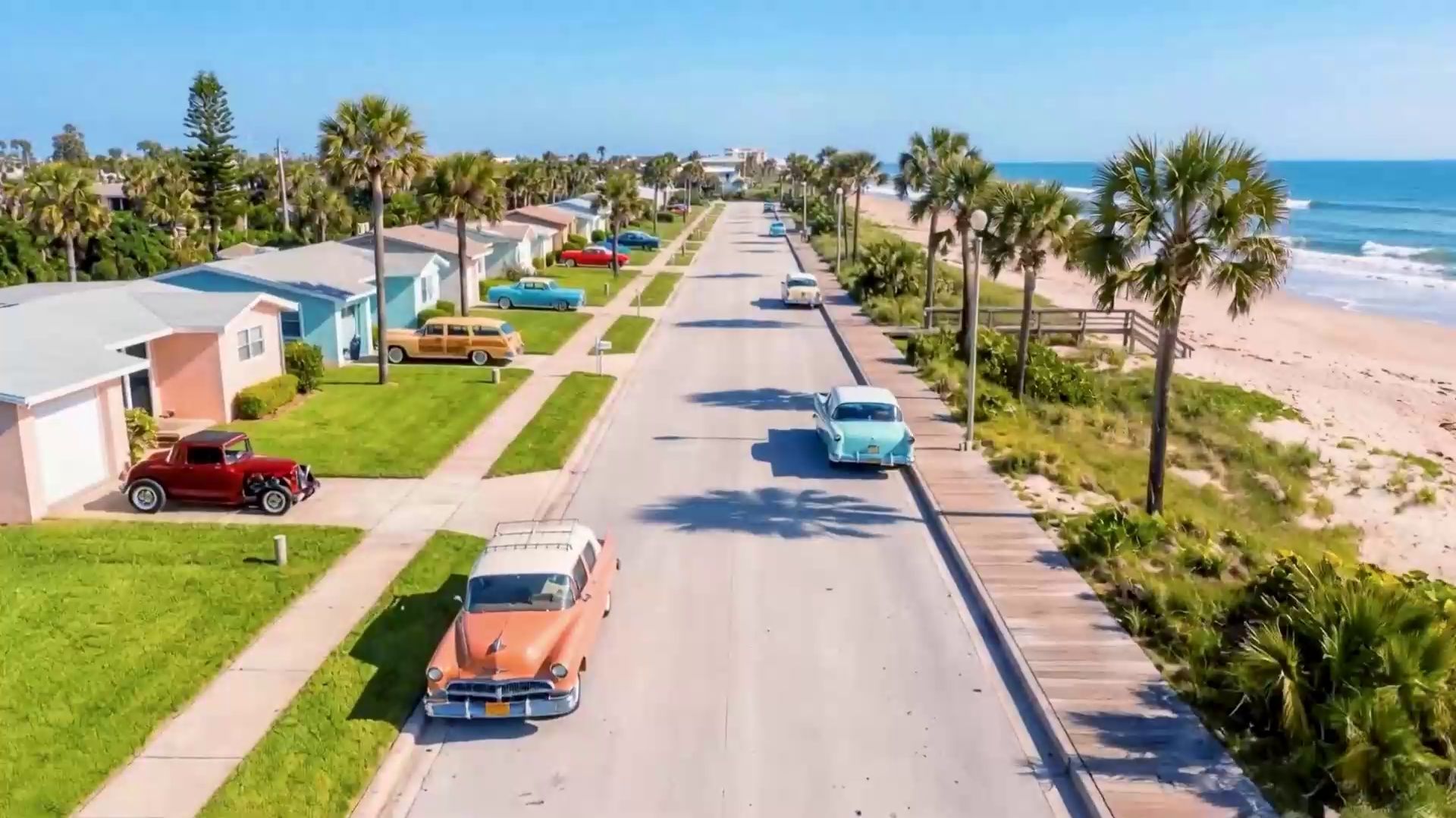 Ретро лето на пляже 50-х