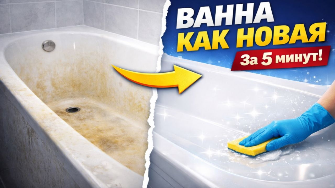 Как отмыть ванну до белизны за 5 минут! Сильное средство своими руками