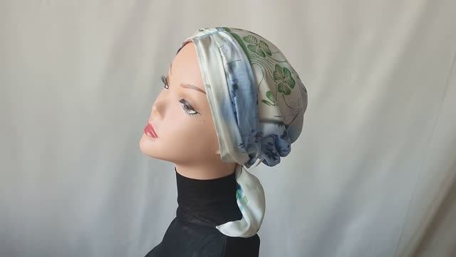 Чалма 100% шелк на тонком хб подкладе с бисером арт.112314