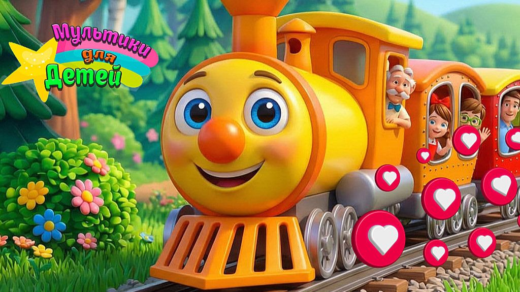 ПАРОВОЗ БУКАШКА - ПЕСЕНКИ И МУЛЬТИК ДЕТЯМ - РАЗВИВАЮЩИЕ МУЛЬТИКИ МАЛЫШАМ