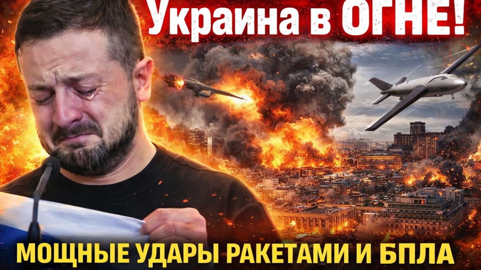 Украина в ОГНЕ! Мощные Удары Ракетами и БПЛА прям по центру Киева! Банковая Гремит!