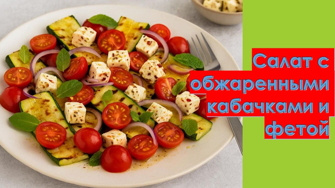Салат с обжаренными кабачками и фетой