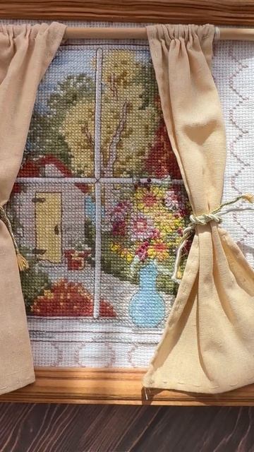 «Окно в осень» , схема из журнала, одна из первых моих работ