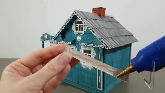 Деревенский домик с резным фасадом из картона своими руками _ DIYомик