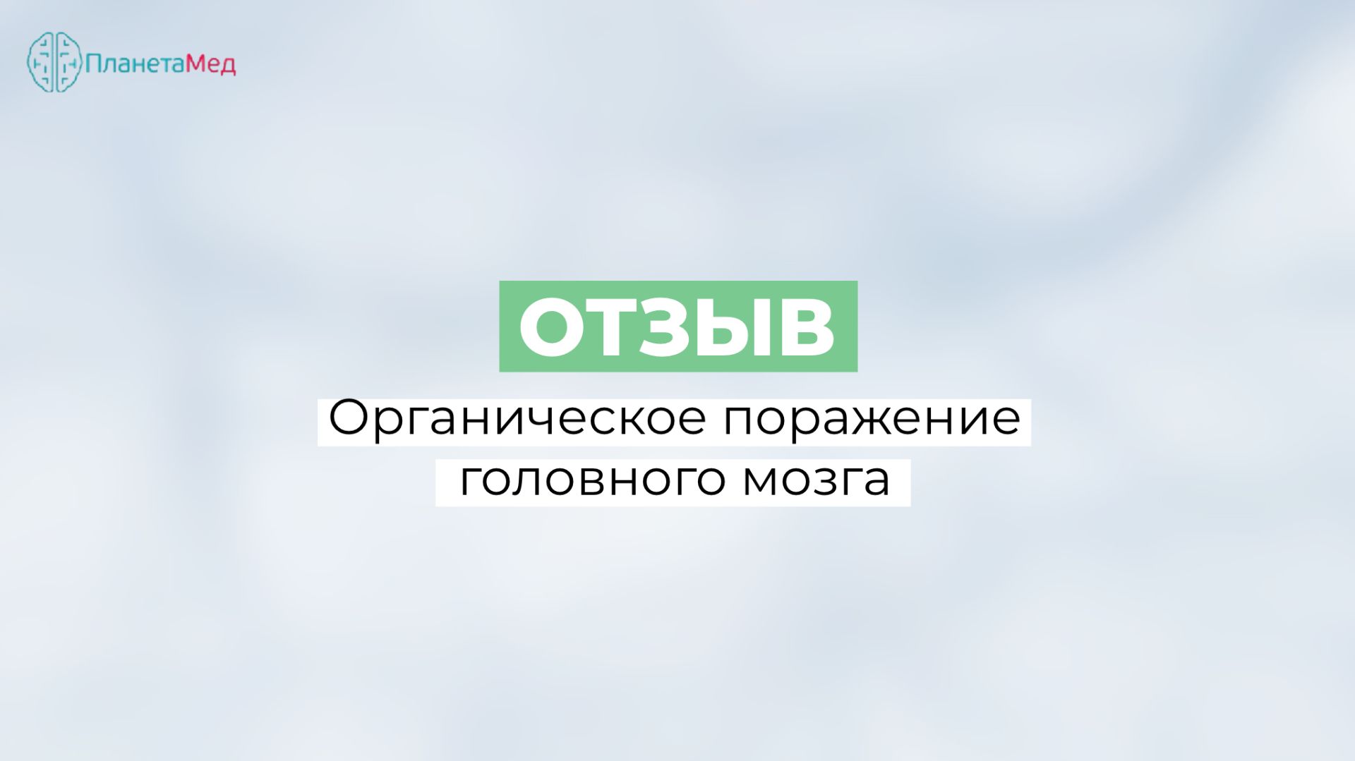 Органическое поражение головного мозга. Отзыв