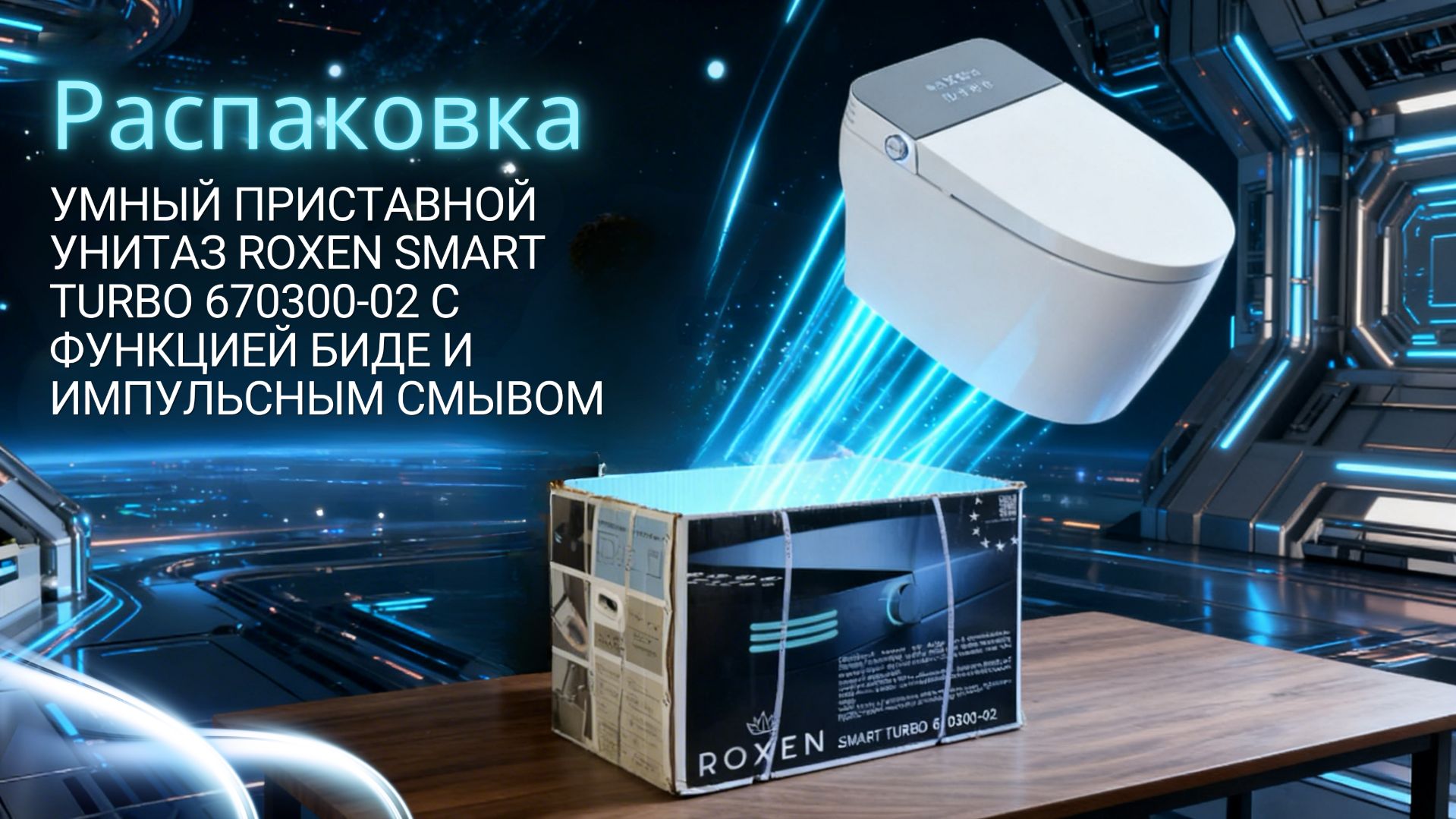 Умный приставной унитаз Roxen Smart Turbo 670300-02 с функцией биде и импульсным смывом - обзор