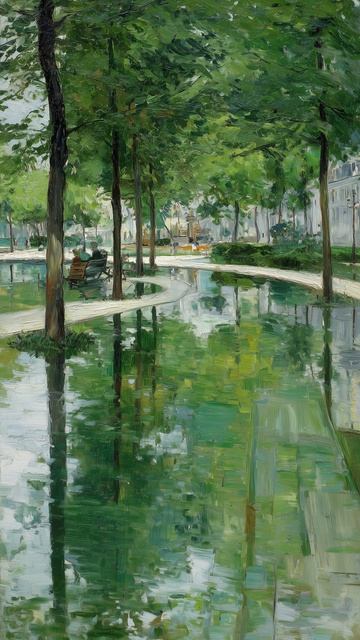 Затопленный парк (картина #1107) / Арт-студия Нормова