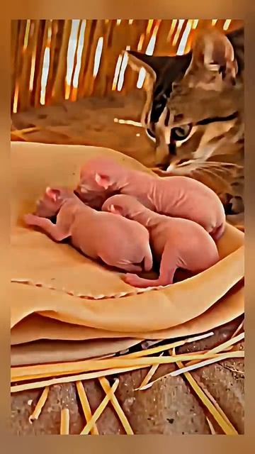 Кошка спасла новорожденных котят во время наводнения