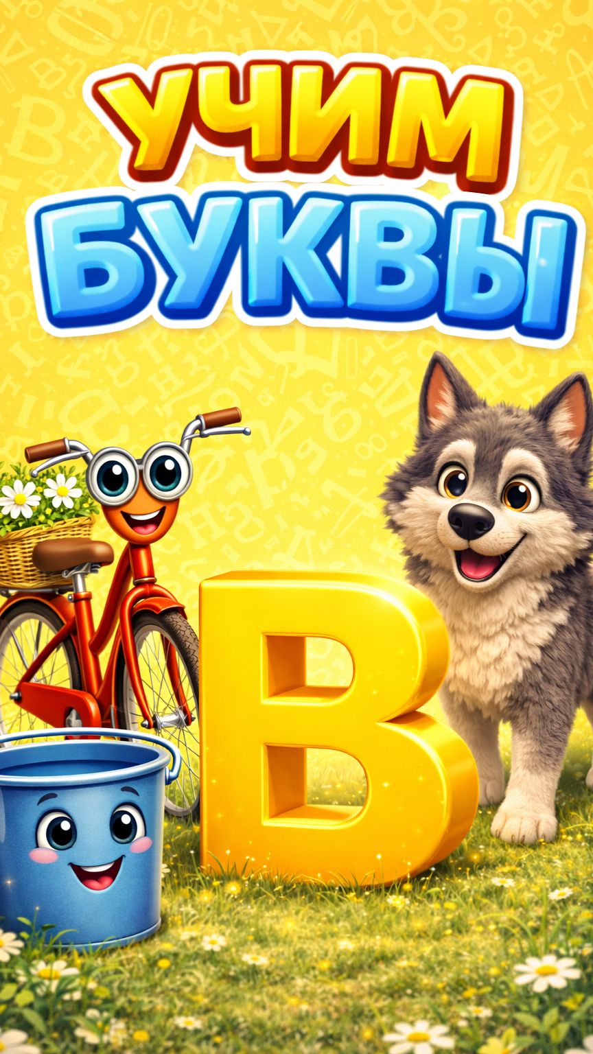 Учим БУКВЫ: Буква В - Мульт Песенка для малышей!