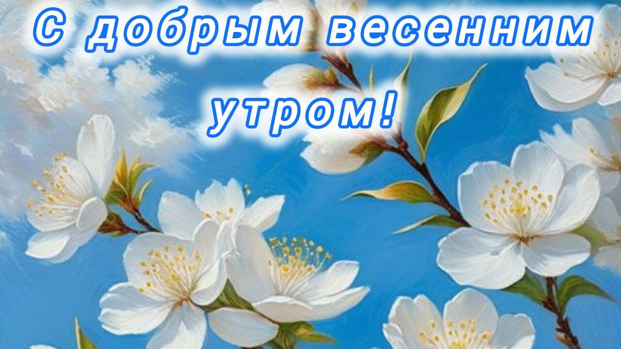 Теплого весеннего доброго утра. Роскошная музыкальная открытка.
