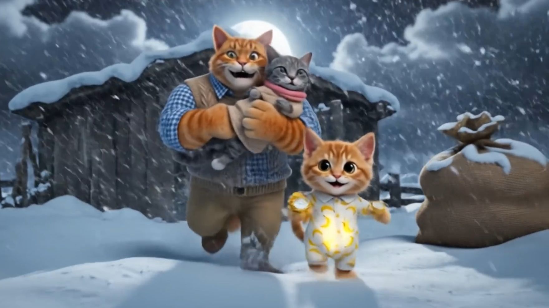Котик потерялся в лесу зимой добрые мультики для детей