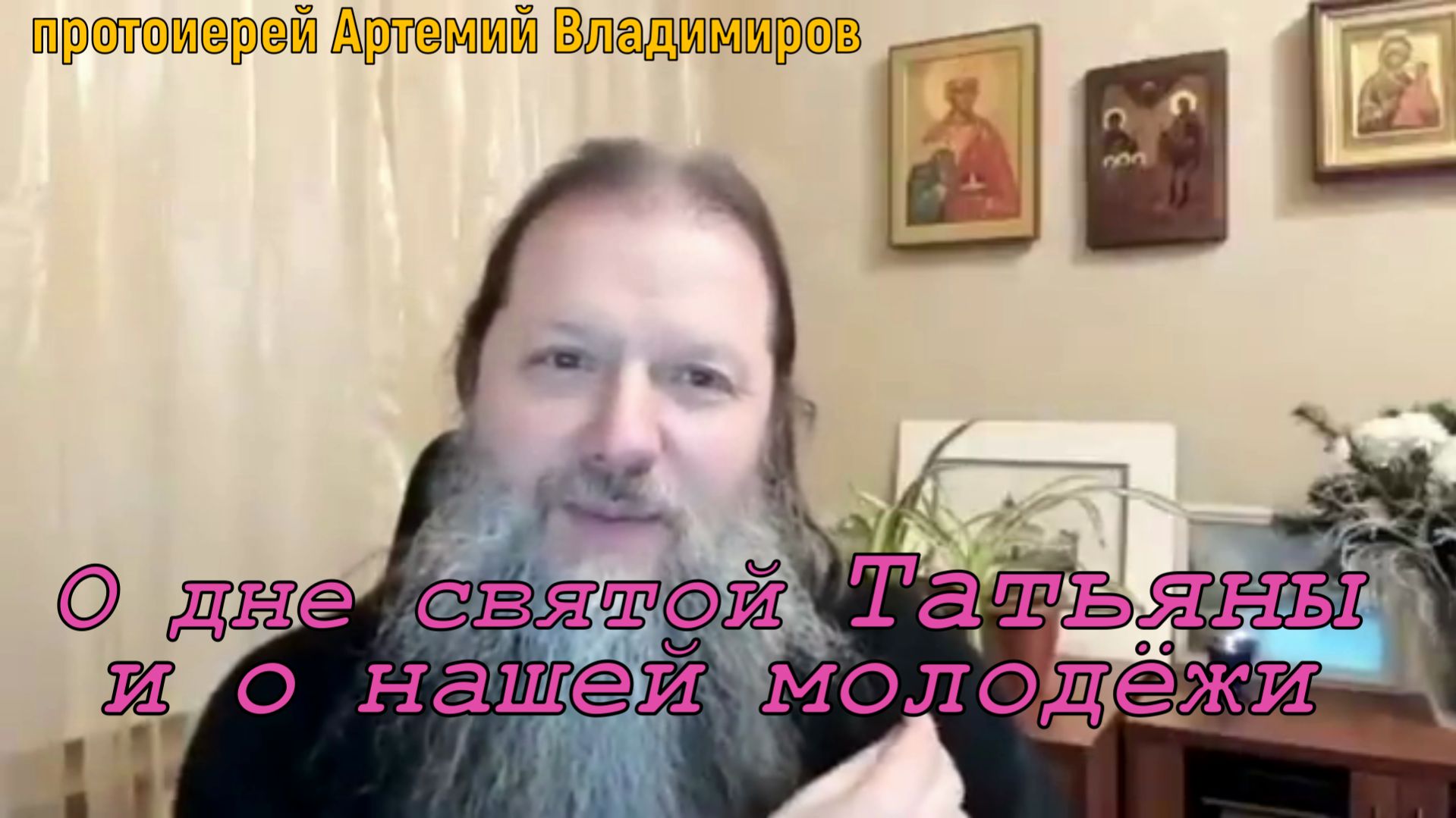 О дне святой Татьяны и о нашей молодёжи. Видеоконференция. Протоиерей Артемий Владимиров. 230121.