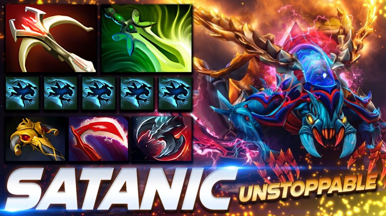 Satanic Weaver Unstoppable — профессиональный геймплей в Dota 2 [Смотри и учись]