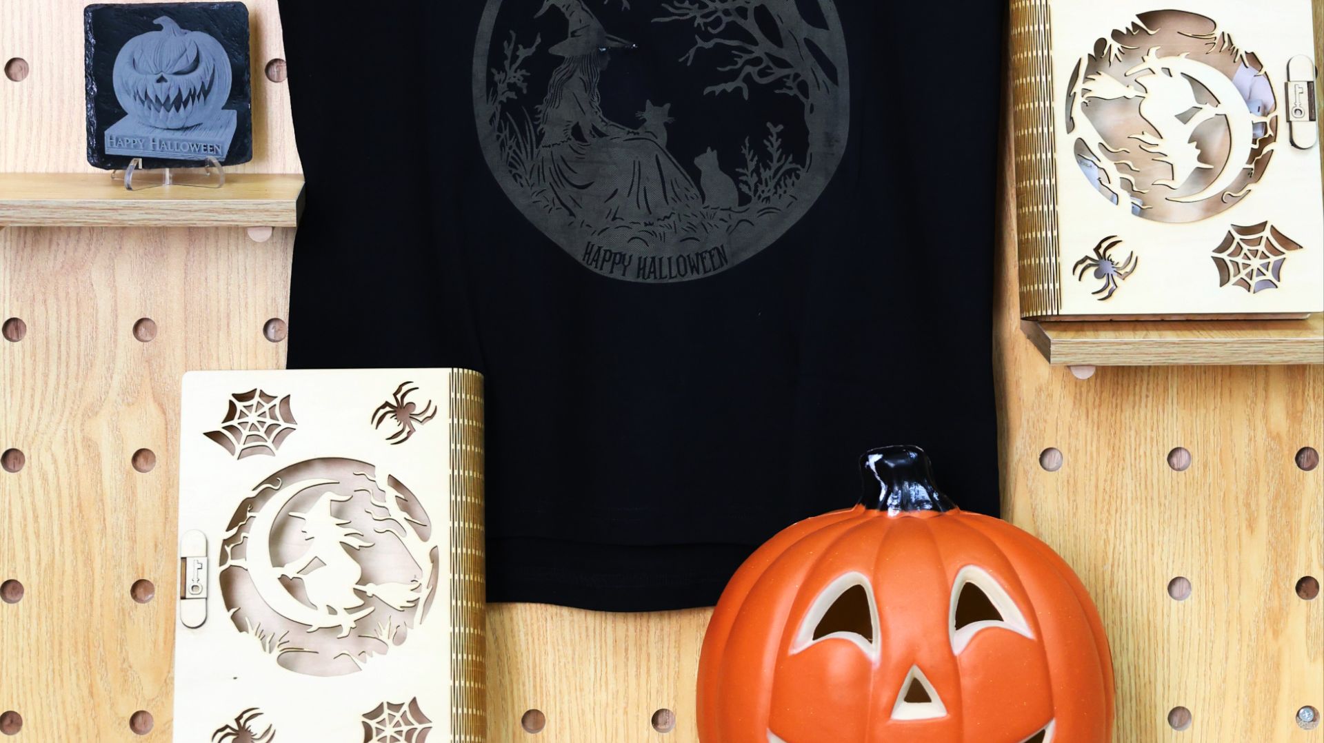 Идеи для праздника Хэллоуин на СО2 лазерном станке Thunder Laser Titan