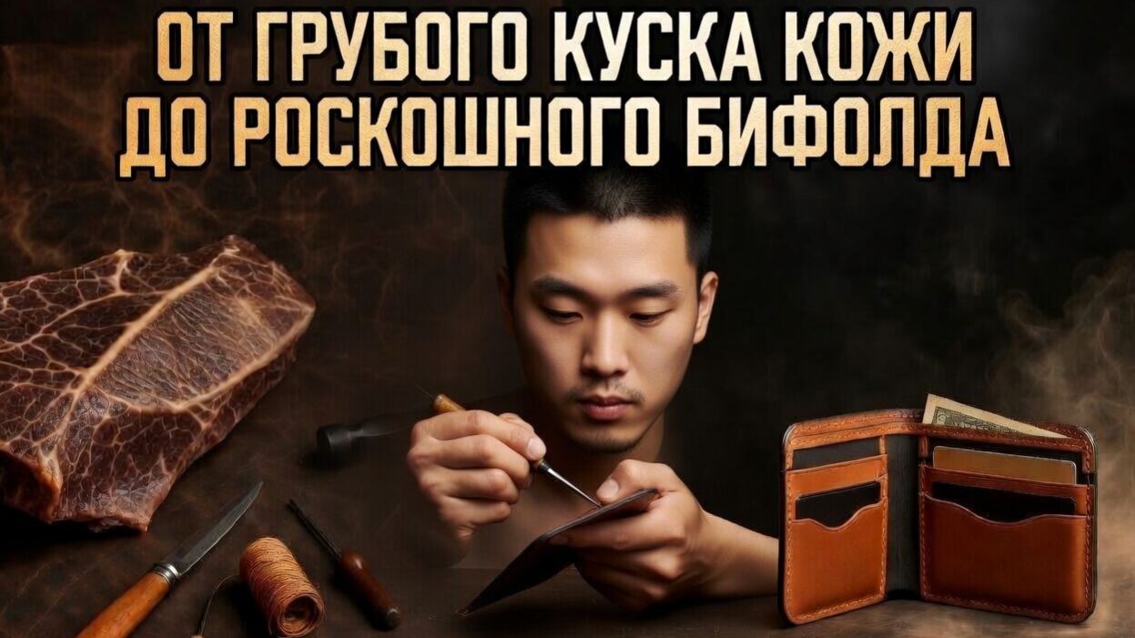 От куска кожи до роскошного бифолда. Полный процесс создания кошелька