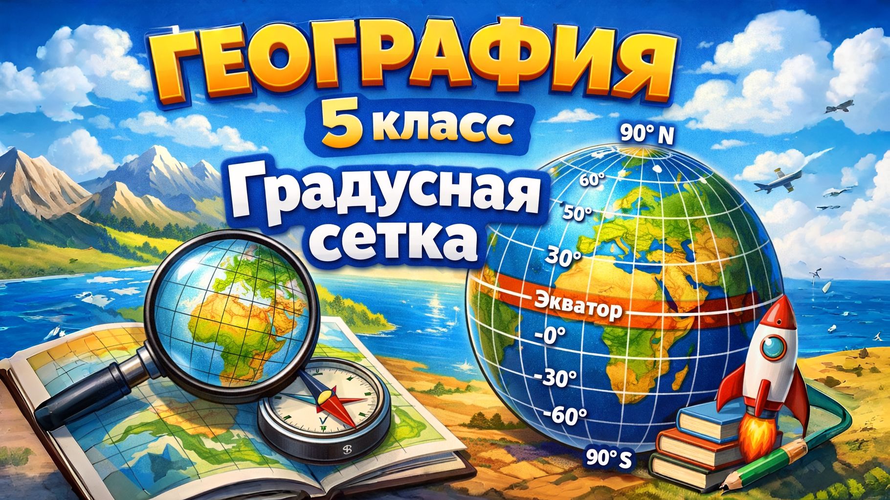 $17 "Градусная сетка", География 5-6 классы, Полярная звезда