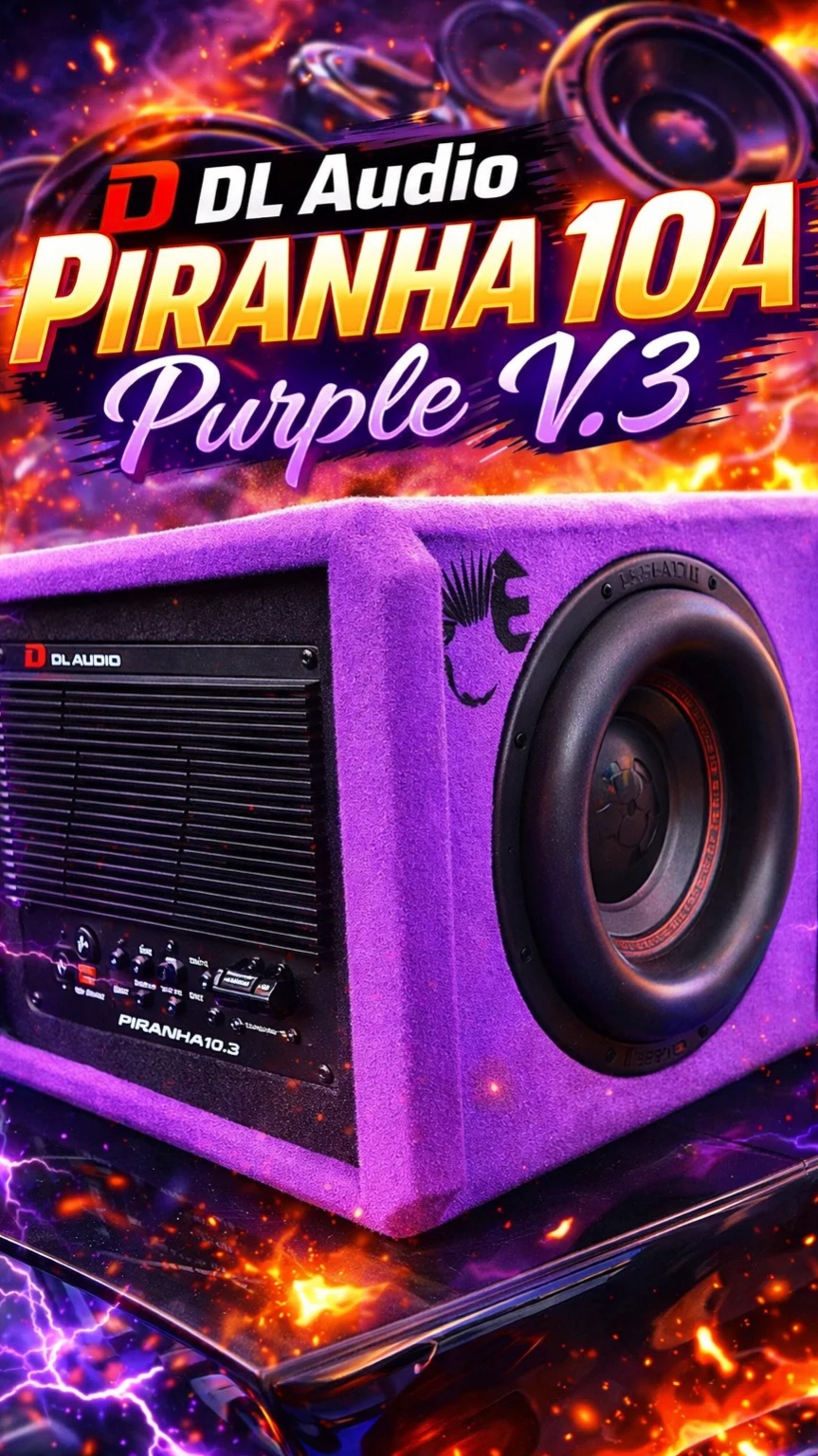 Не большой, но мощный активный сабвуфер который раскачать твою машину DL Audio Piranha 10A PurpleV.3