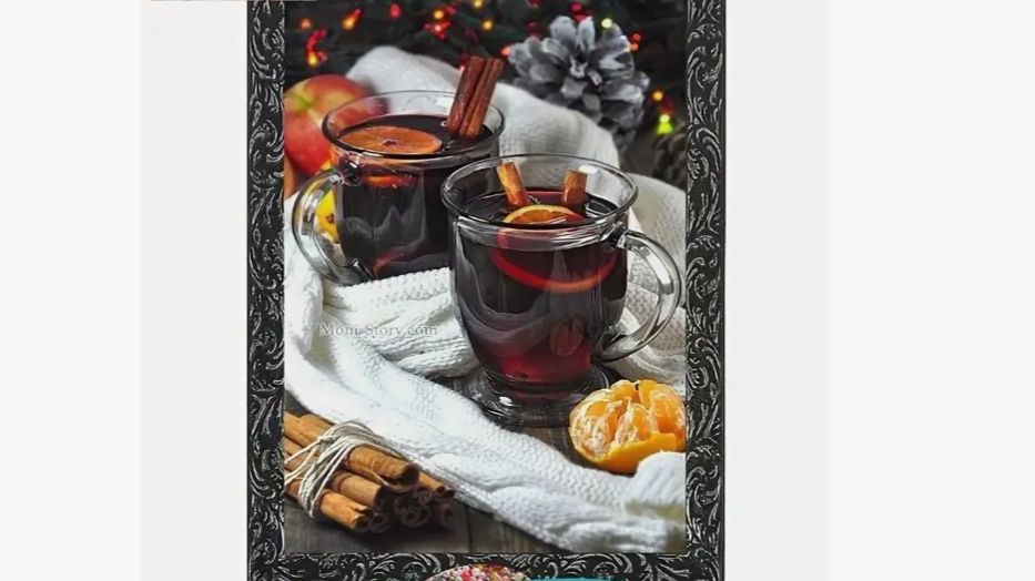 Отшив проекта набора Вышивочка "Чай, мандарин и корица" 7