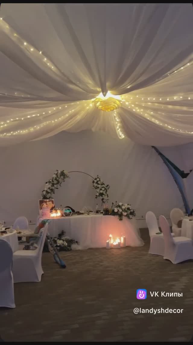 Свадьба в бело-зеленых тонах в Отеле De’Lore в Домодедово в шатре на берегу реки