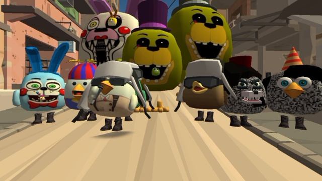 песня Afton family в Chicken gun