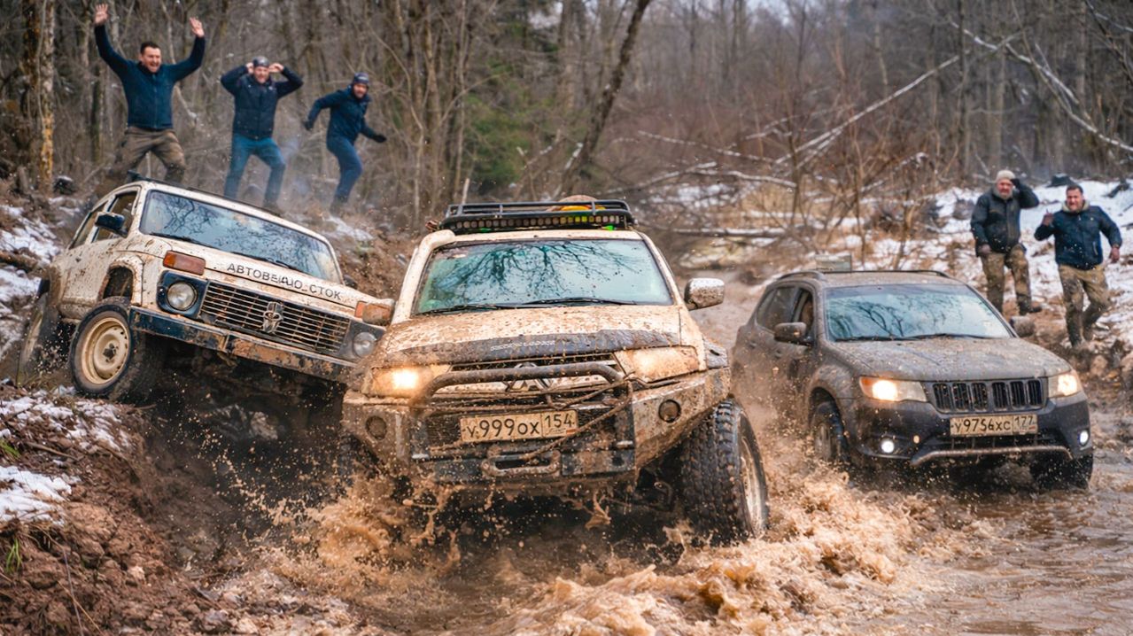 АФИГЕТЬ! НИВЫ против Иномарок СПОР! Кто остался в лесу на бездорожье?