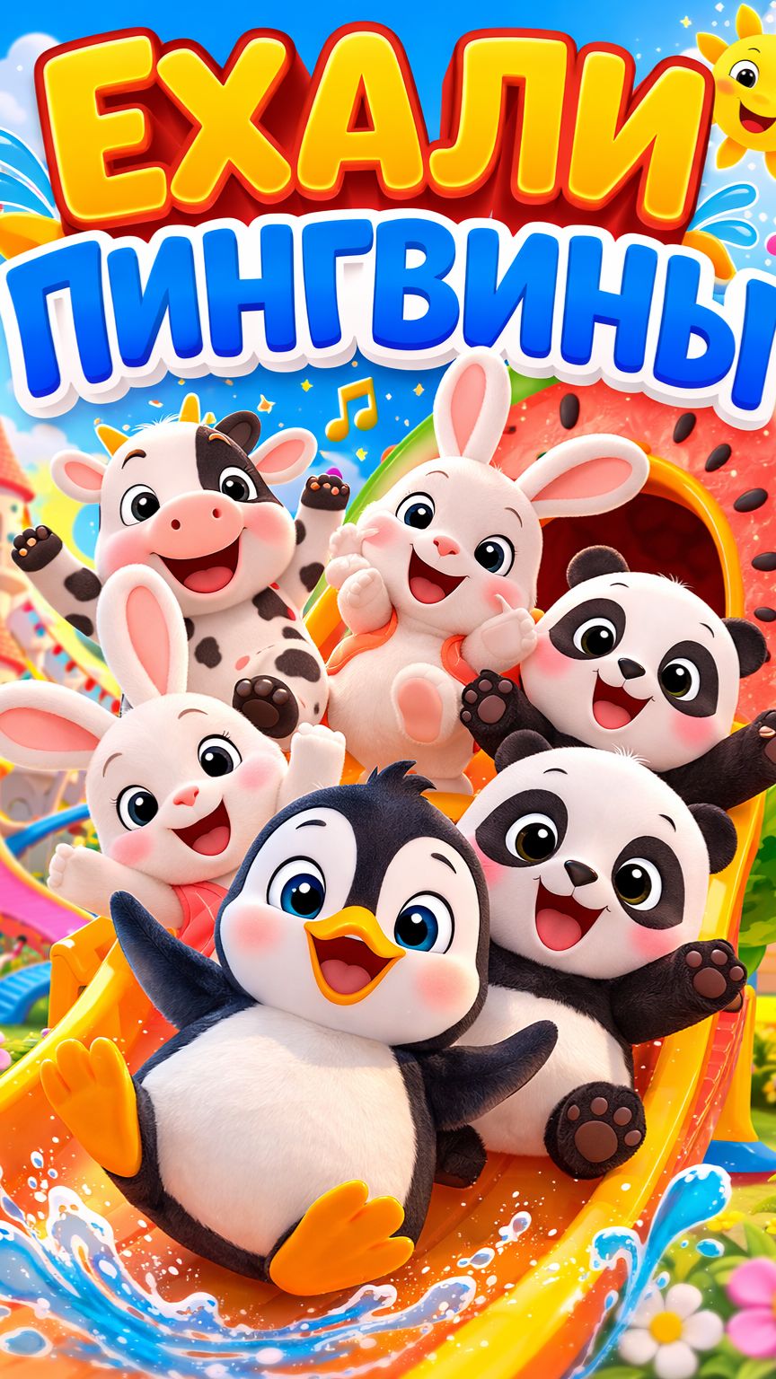 Ехали Пингвины- Мульт Песенка для малышей!