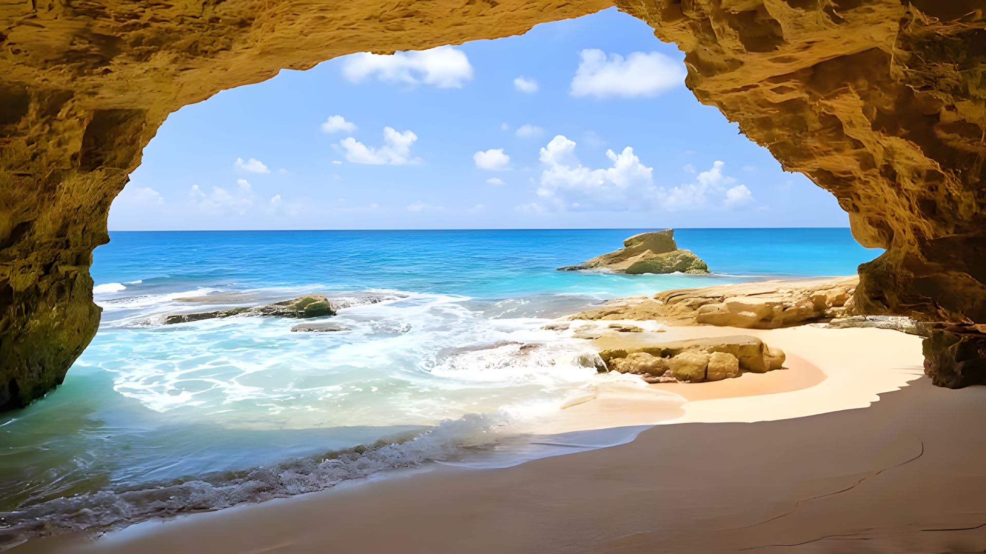 Реалистичная заставка для экрана: 🌊видео с изображением океана и расслабляющими звуками.