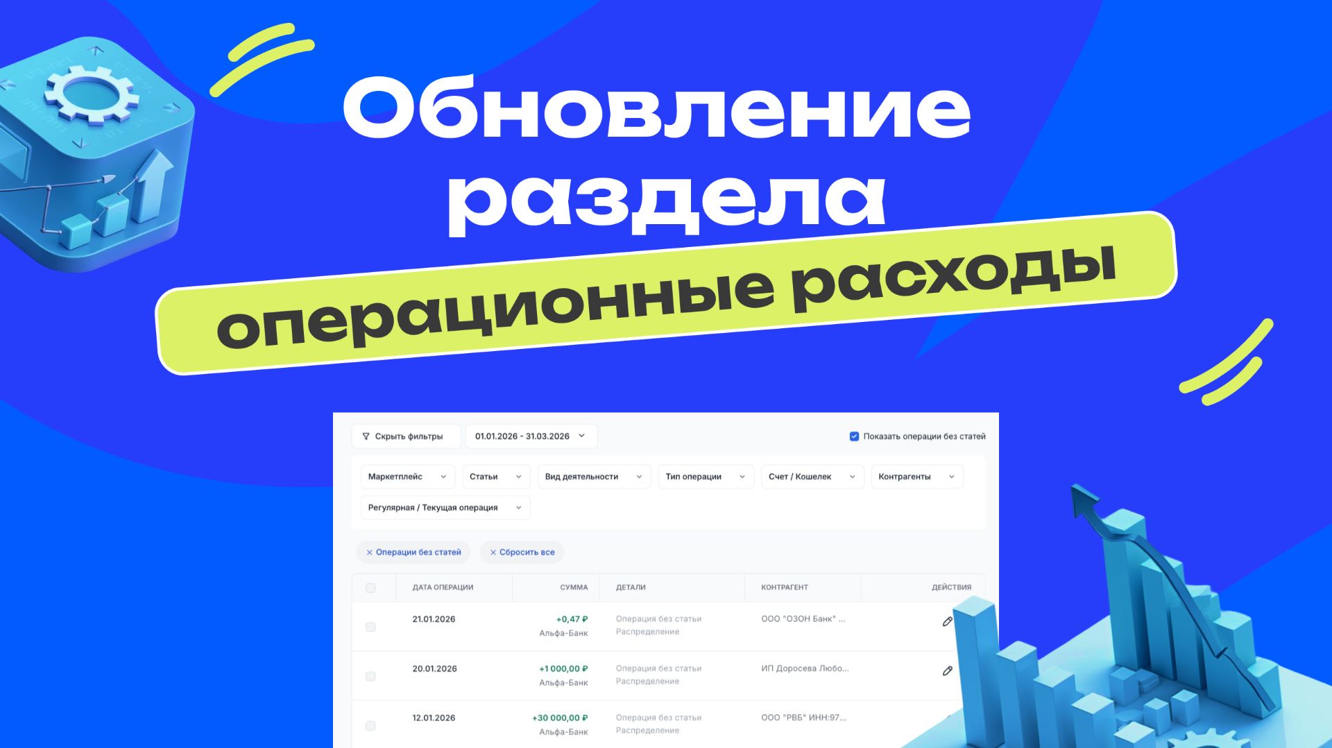 Обновление раздела операционные расходы
