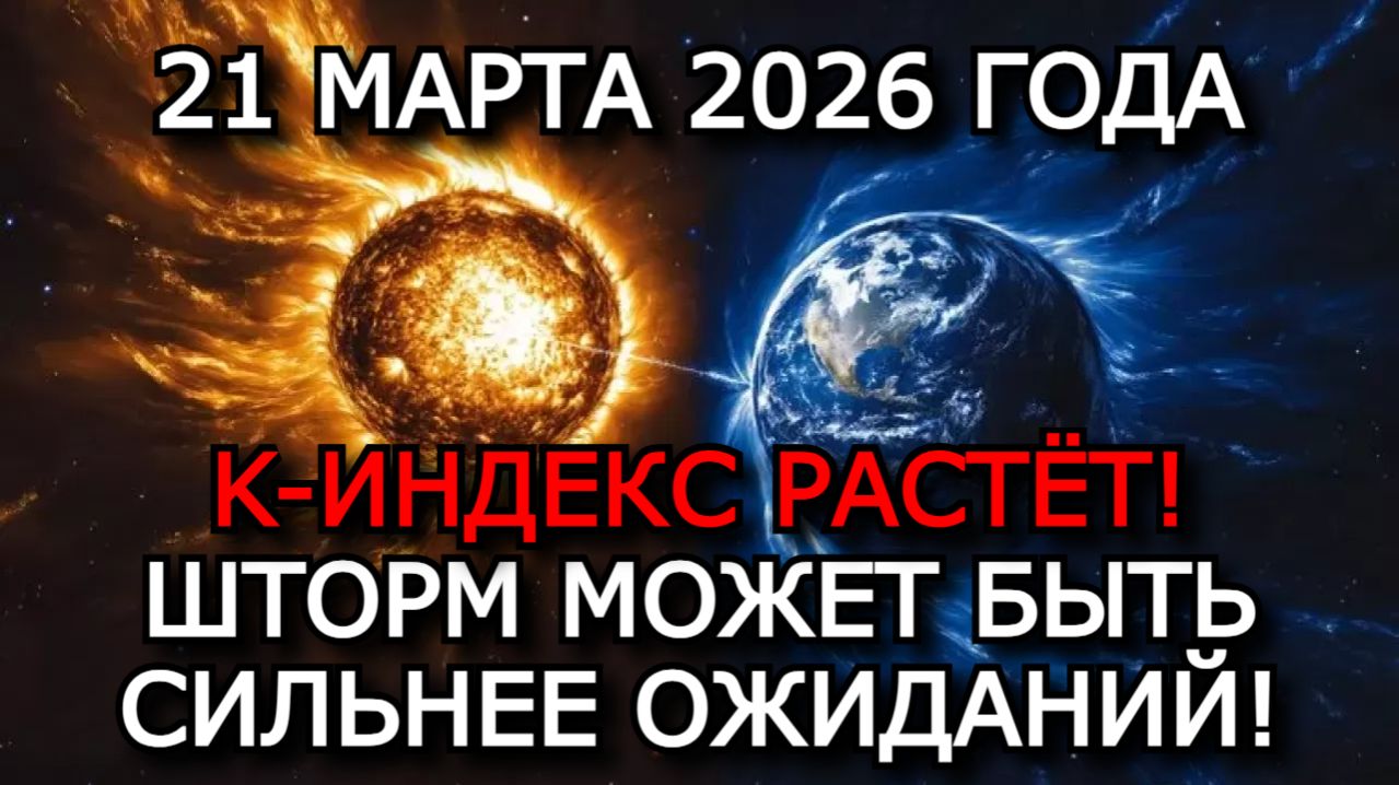 МАГНИТНЫЕ БУРИ 21 МАРТА 2026 — НОЧНОЕ УСИЛЕНИЕ, РИСК ШТОРМА И ВСПЫШКИ X