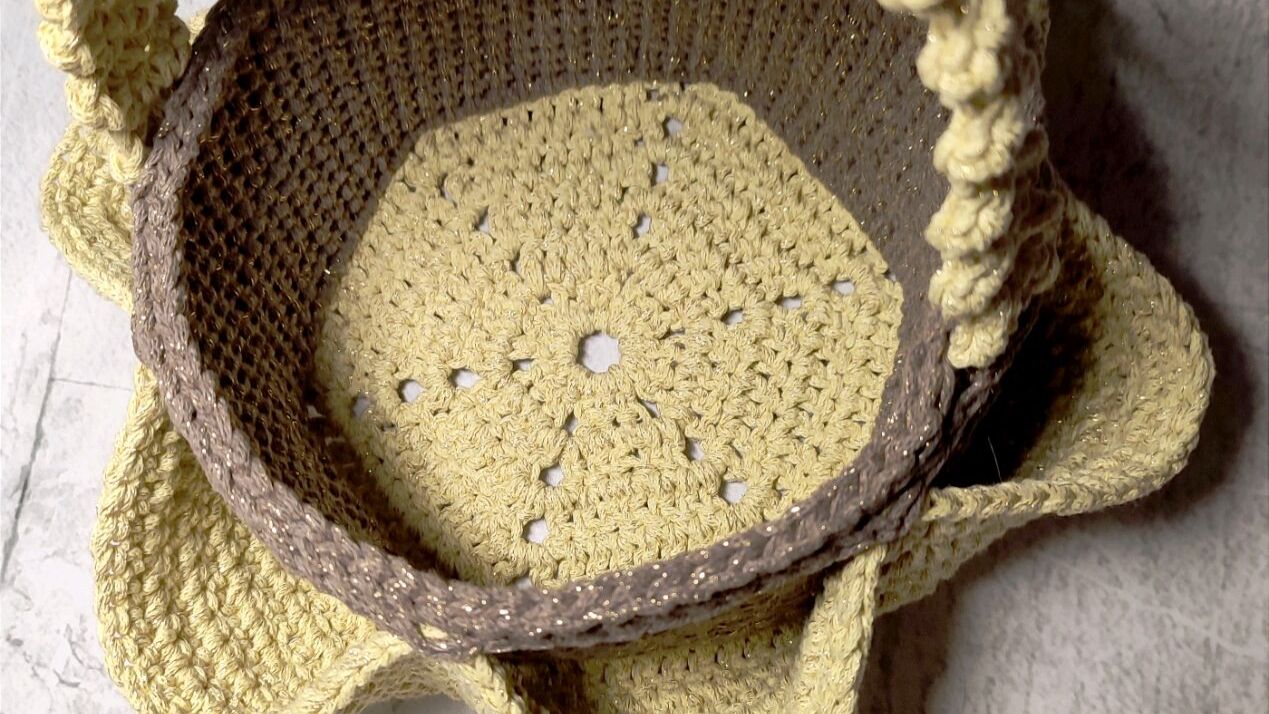 Часть 3Пасхальная корзинка крючком из полиэфирного шнура