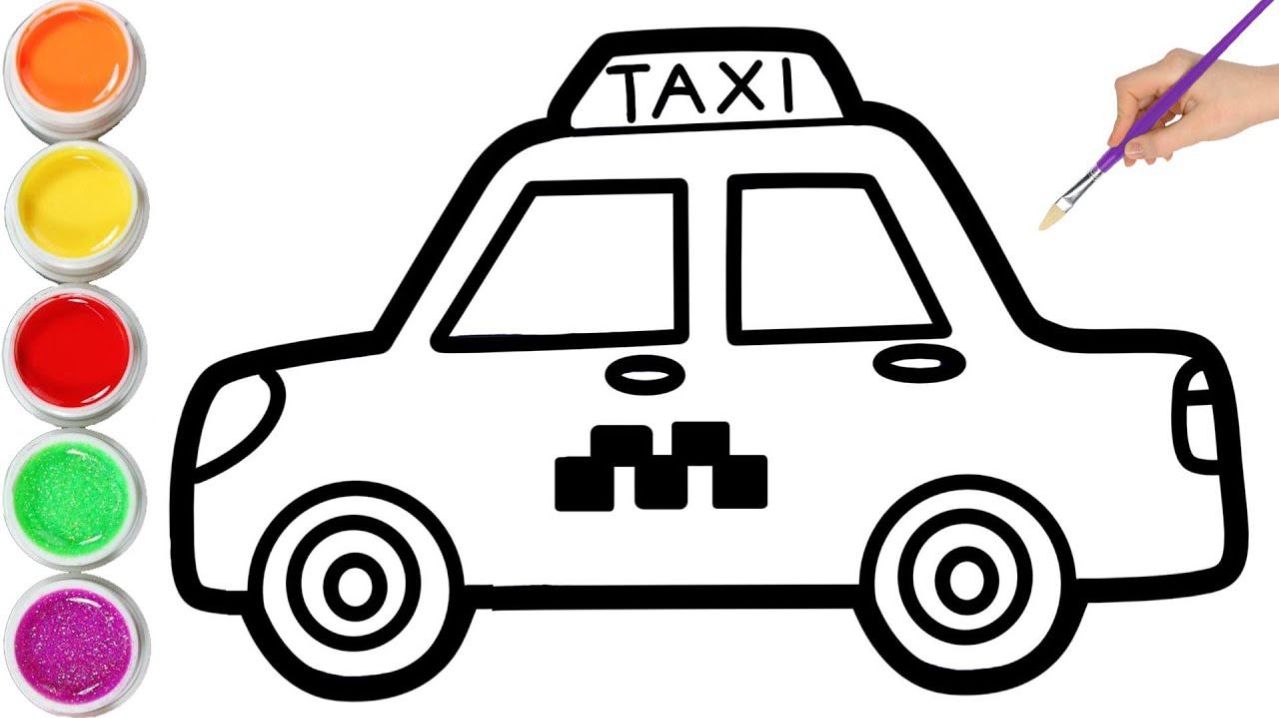 Как нарисовать ТАКСИ поэтапно для детей/Уроки рисования