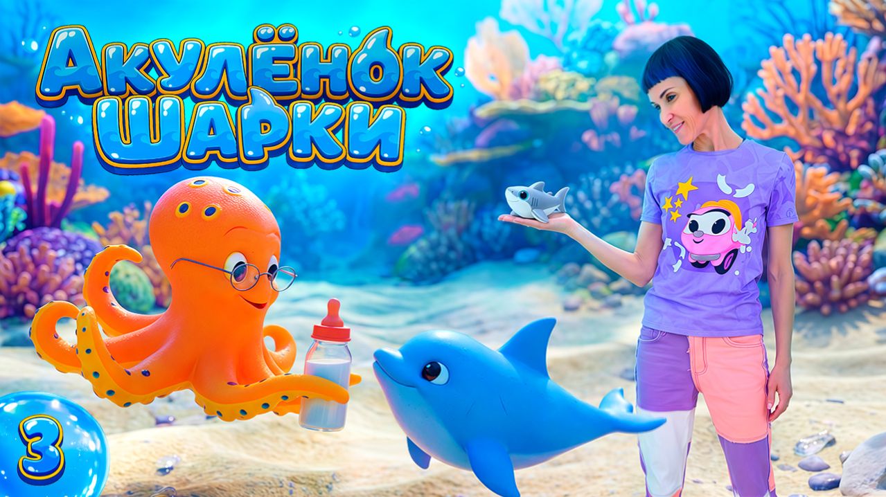 Шарки встретил ГОЛОДНОГО ДЕЛЬФИНЁНКА! 🐬😱 Скорее ищем ЗАВТРАК для нового друга! 🐟✨