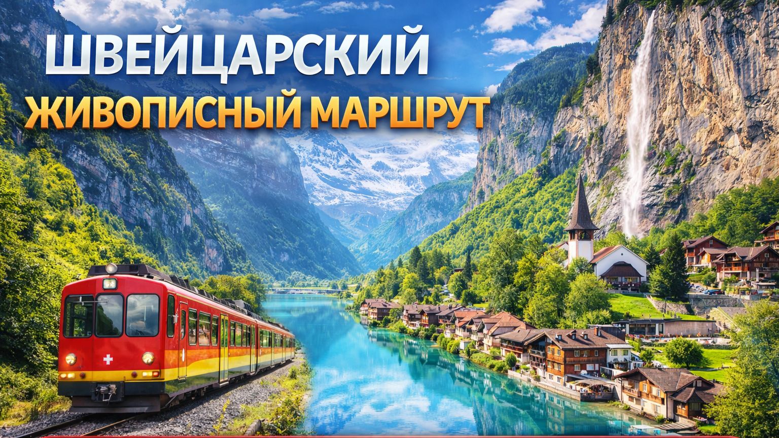 Швейцарский живописный маршрут 4K Штехельберг - Лаутербруннен - Бриенц