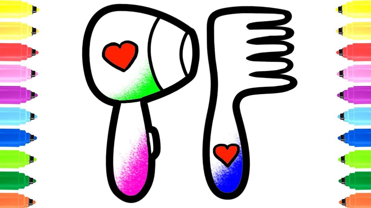 МУЛЬТИК для детей ФЕН И РАСЧЕСКУ/Рисование РАСЧЕСКУ И ФЕН для детей