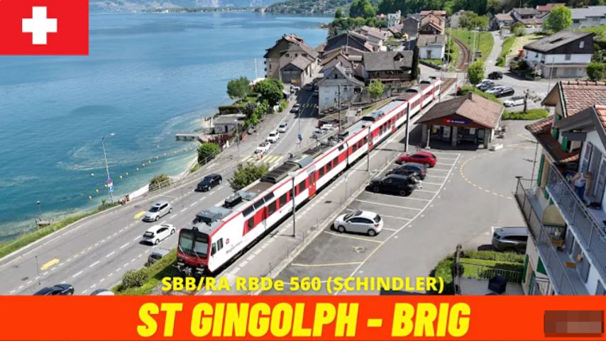 🚄 4К SmartTV ➤ 🌄 Поездка в Сен‑Гингольф → Бриг (Регионалпс, Швейцария, июнь 2025 г.)! 🌄