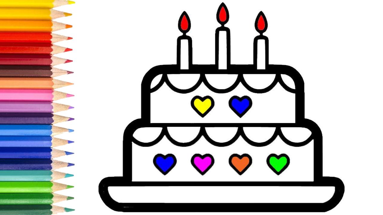 Мультик для детей-Как нарисовать ТОРТ для детей/Рисование ТОРТА для детей
